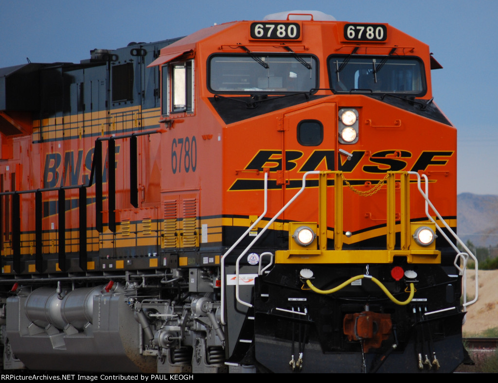 In the Cab Shot of the Crew of BNSF 6780 as they Drive the BNSF 6780 Leading the Z LAC-WSP into ...